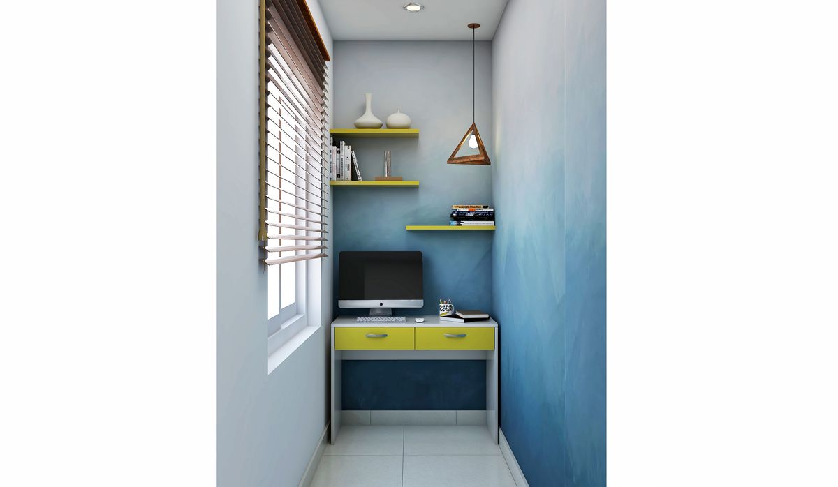 Home Office With Natural Lighting And Minimal Storage For Rental Homes