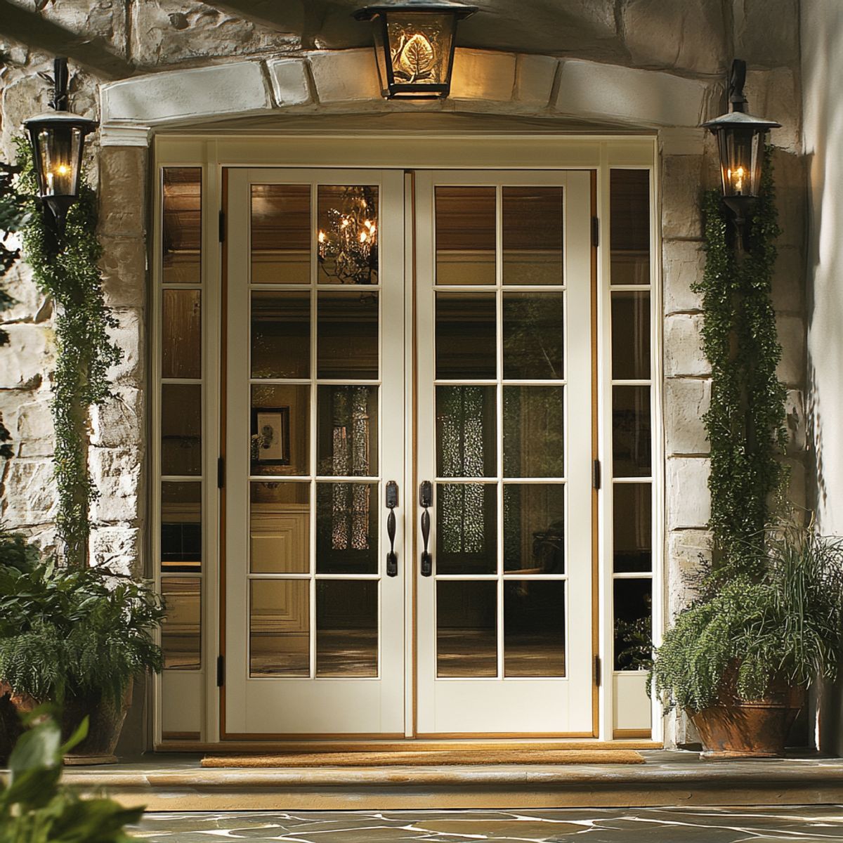 Semi-Gloss Finish Classic Swing Double Door Design for Home Entrances ...