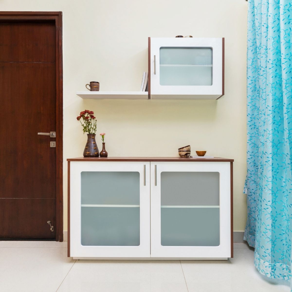 Crockery Unit Design with Contemporary Open and Closed Storage Options ...