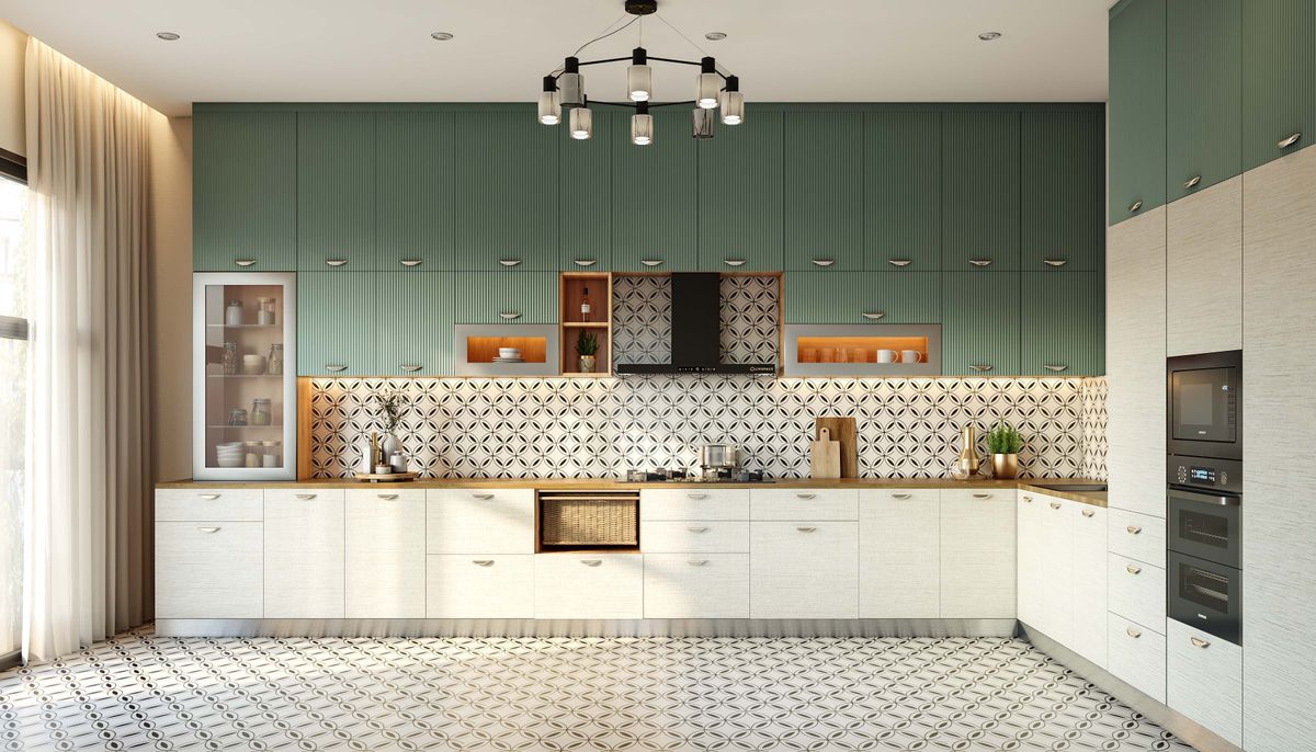 Modern Black and White Patterned Kitchen Flooring Design: Slip ...