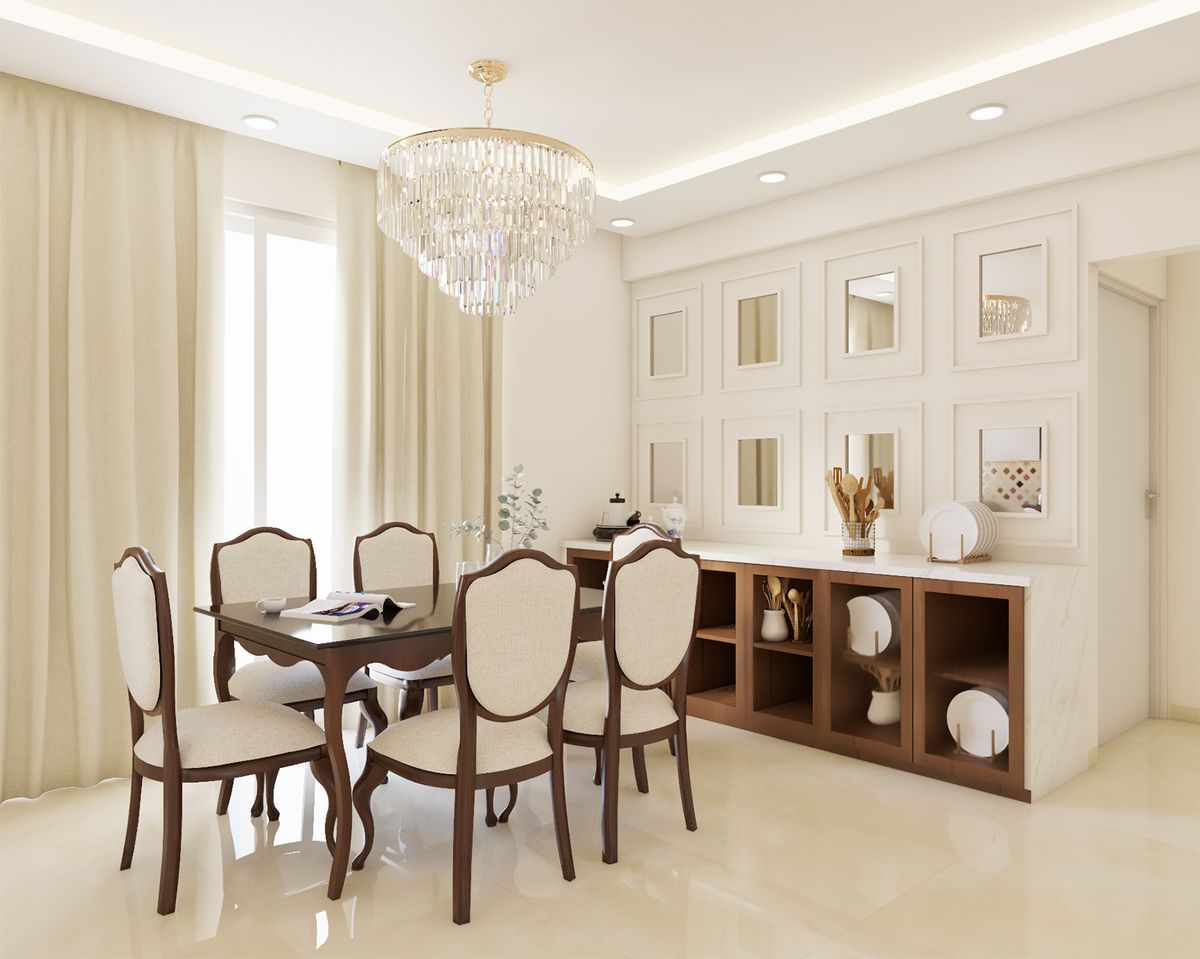 Transitional White Flooring Design with Square Tiles | Livspace