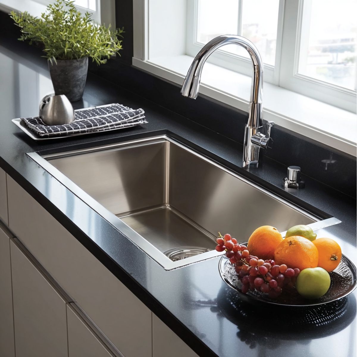 Undermount Stainless Steel Kitchen Sink Design Single Bowl | Livspace