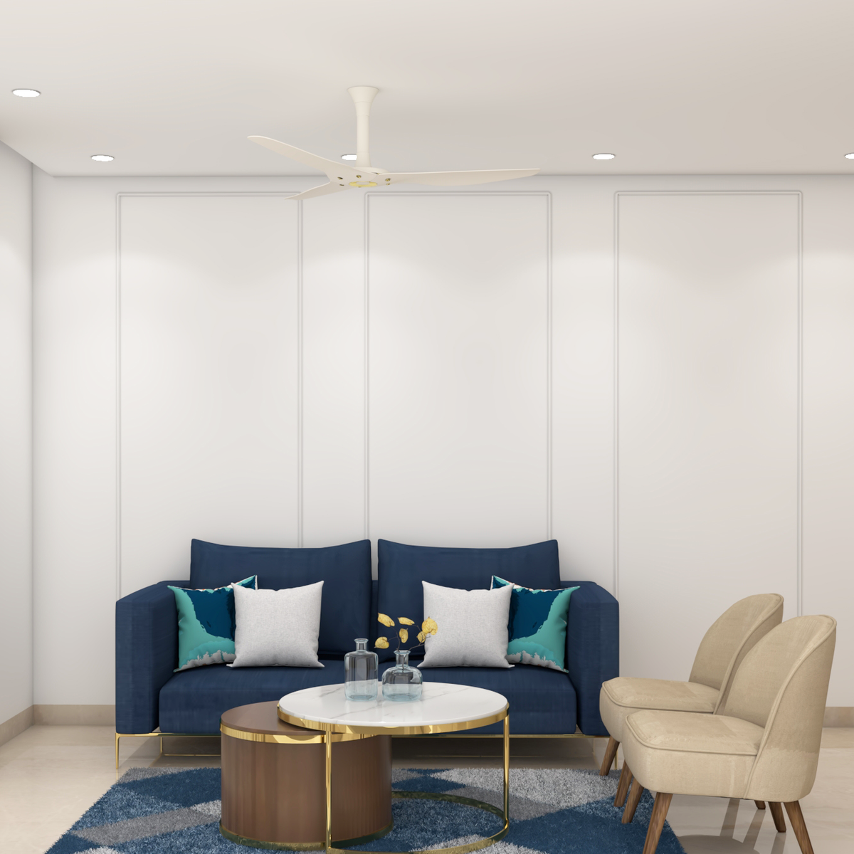 Spacious Modern Style Multi-Functional Living Room Design | Livspace