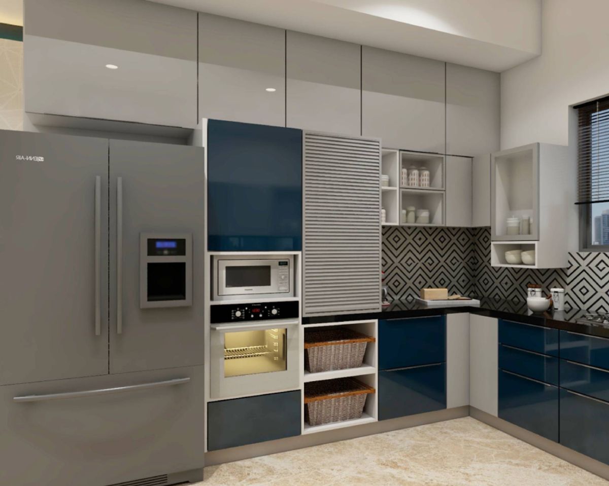 Spacious Kitchen Design With A Granite Countertop - 10X8 Ft | Livspace