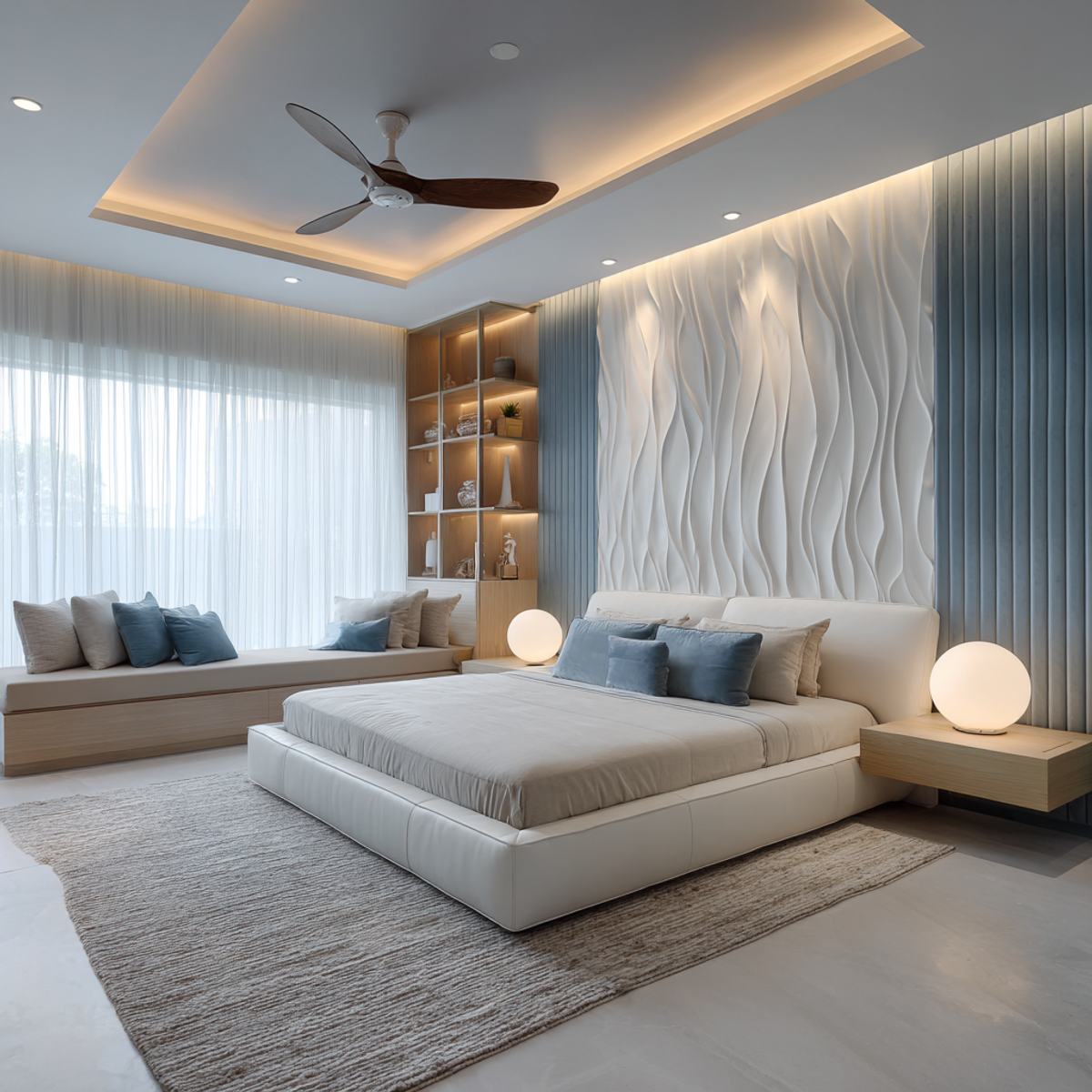 Modern Rectangular Peripheral False Ceiling Design with Paint Finish ...