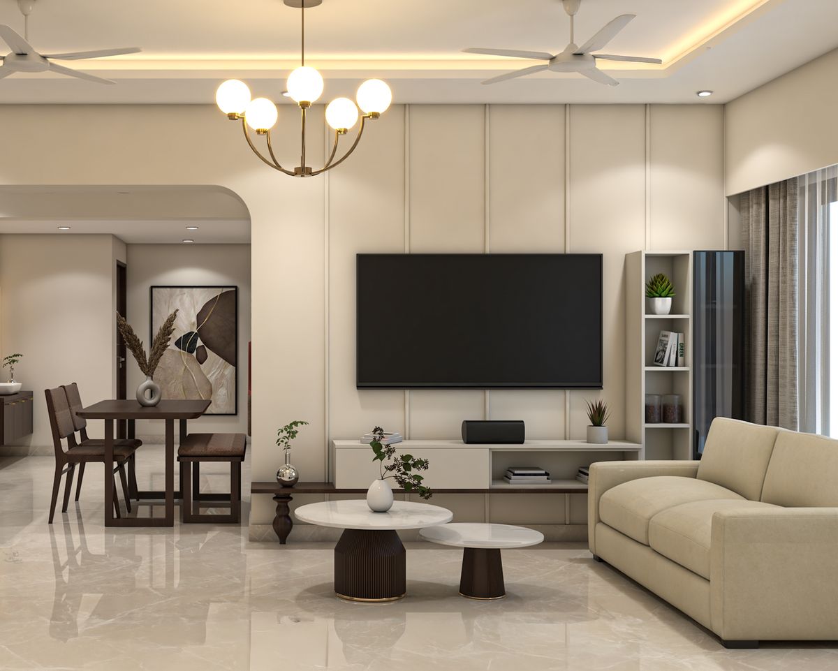 Single Layer Gypsum Contemporary False Ceiling Design with Chandelier ...