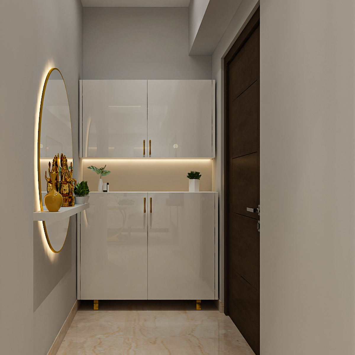 Elegant Convenient Modern Themed Spacious Foyer Design | Livspace