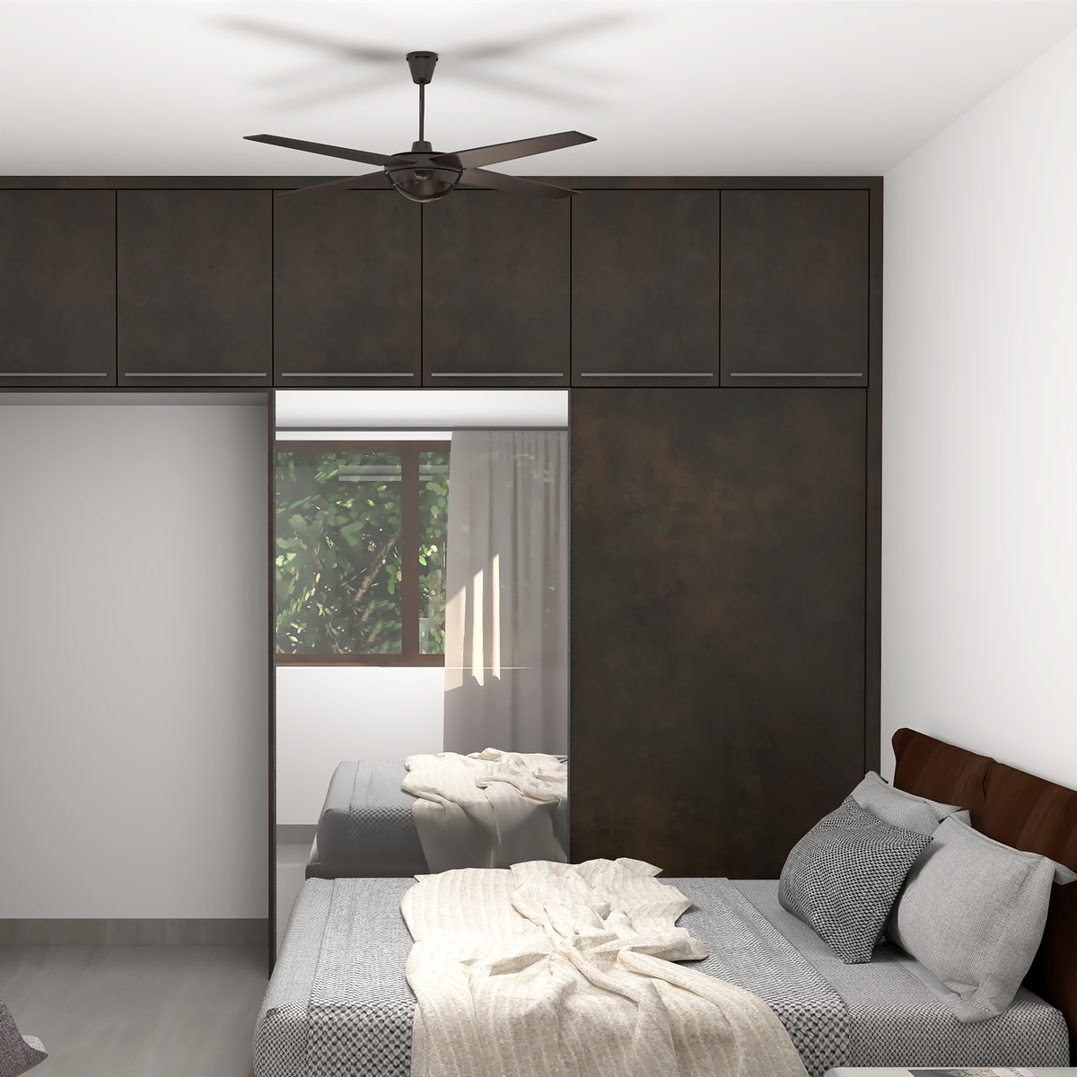 Modern Guest Bedroom Design With Wardrobe and Loft | Livspace