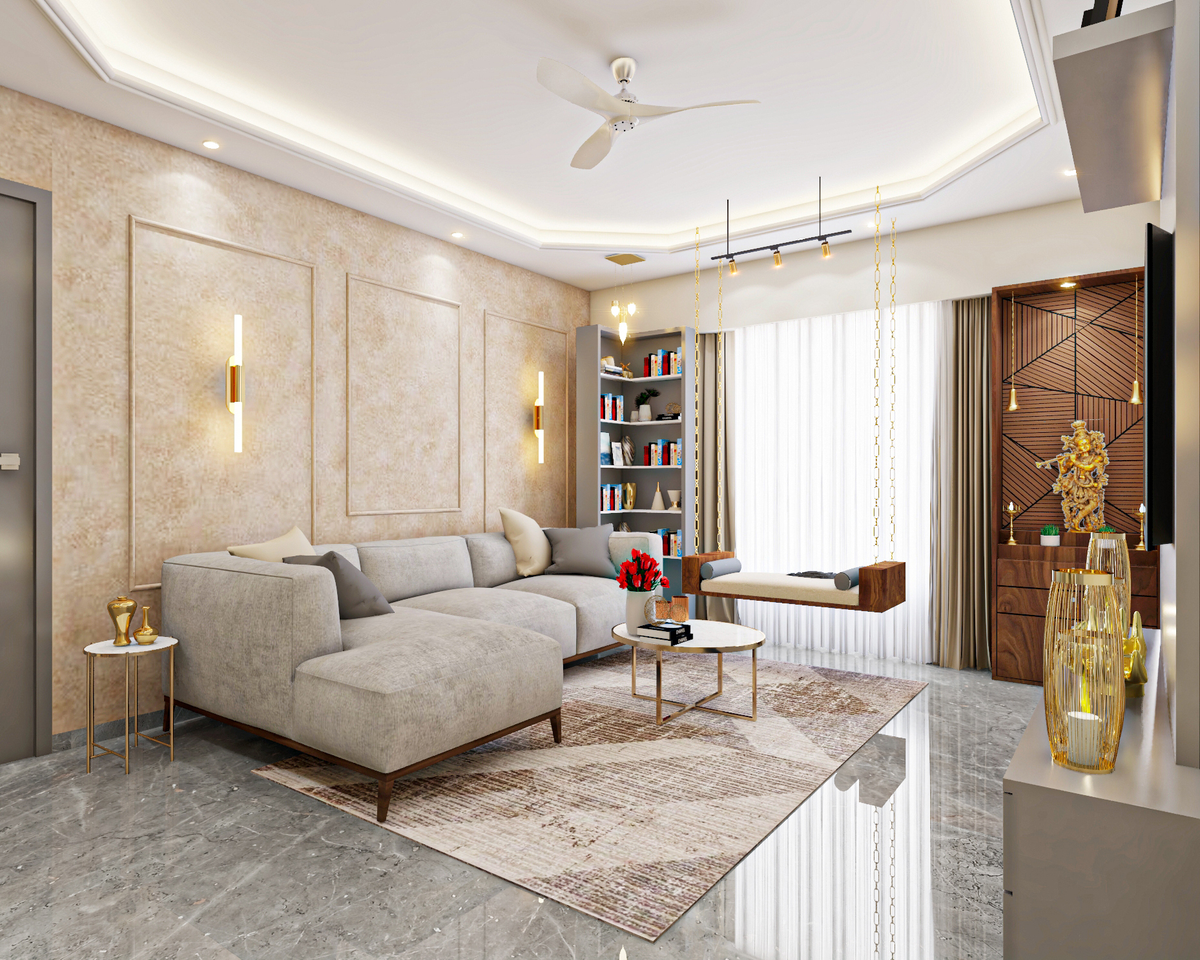 Peripheral False Ceiling With Cove Lights | Livspace