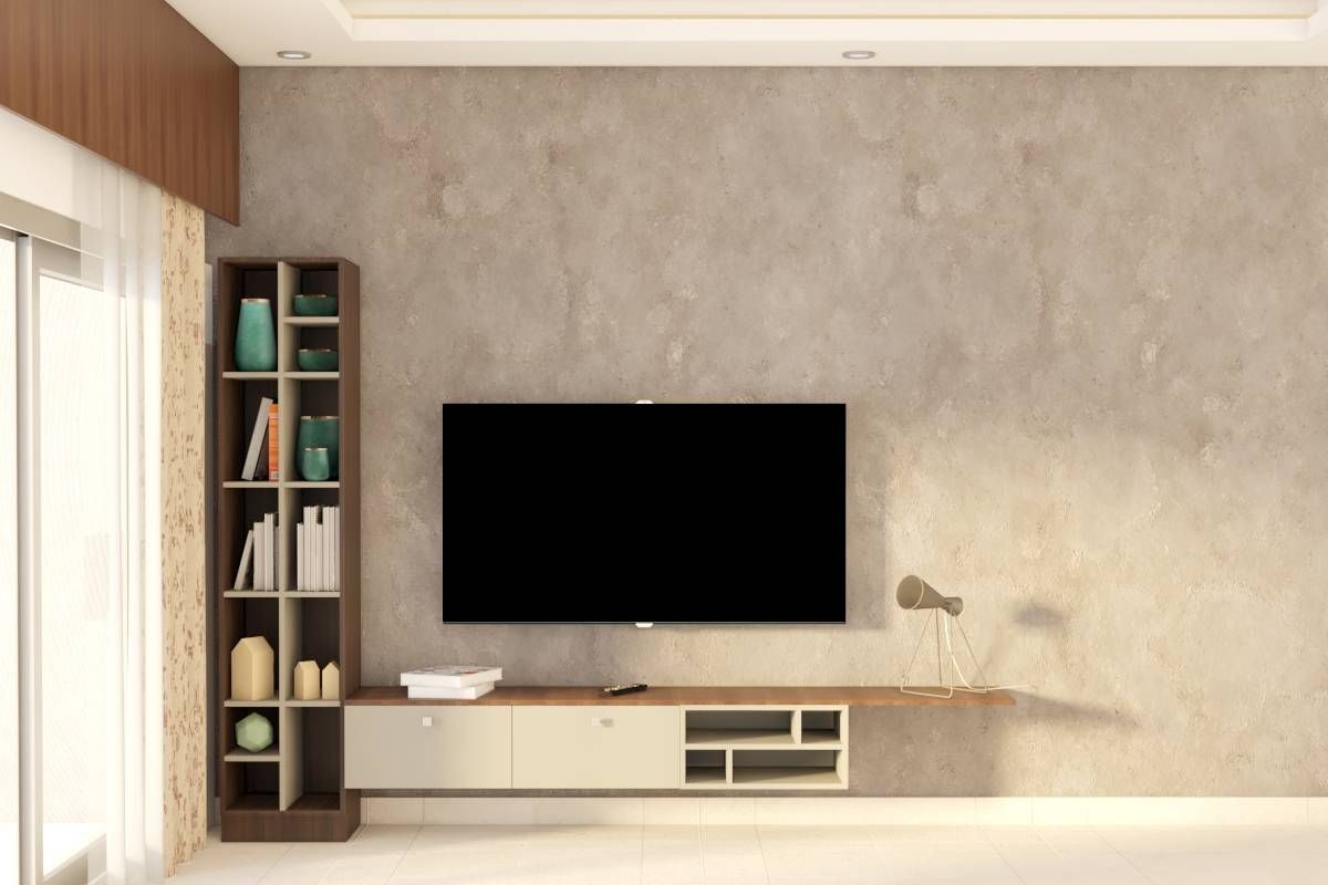 Wall-Mounted Modern Compact TV Unit Design | Livspace