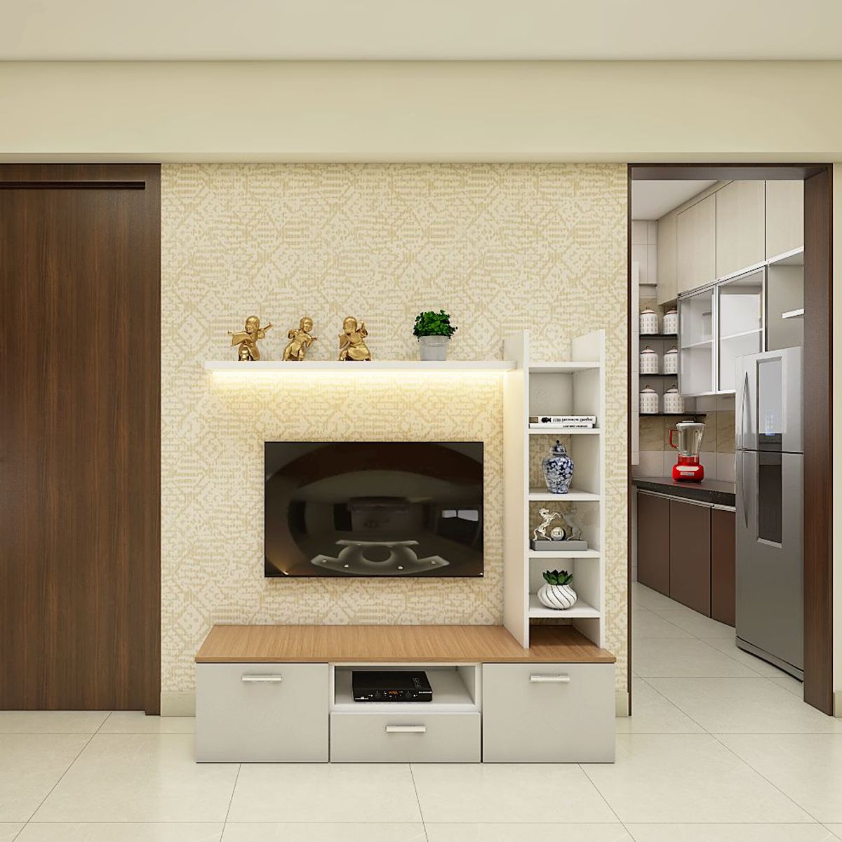 Modern Compact TV Unit Design With Storage | Livspace