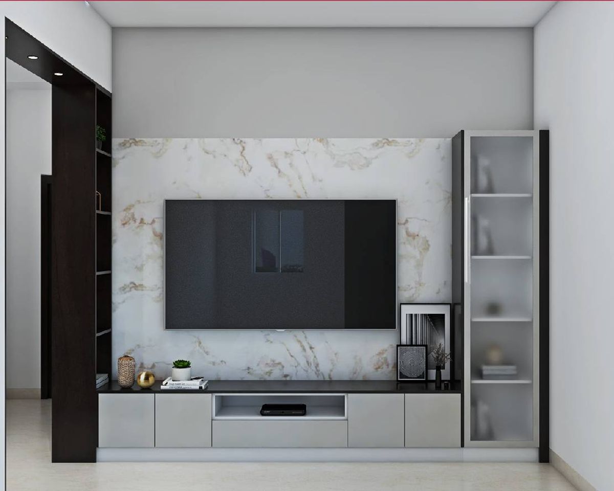 Modern Compact TV Unit With Console Table Design | Livspace