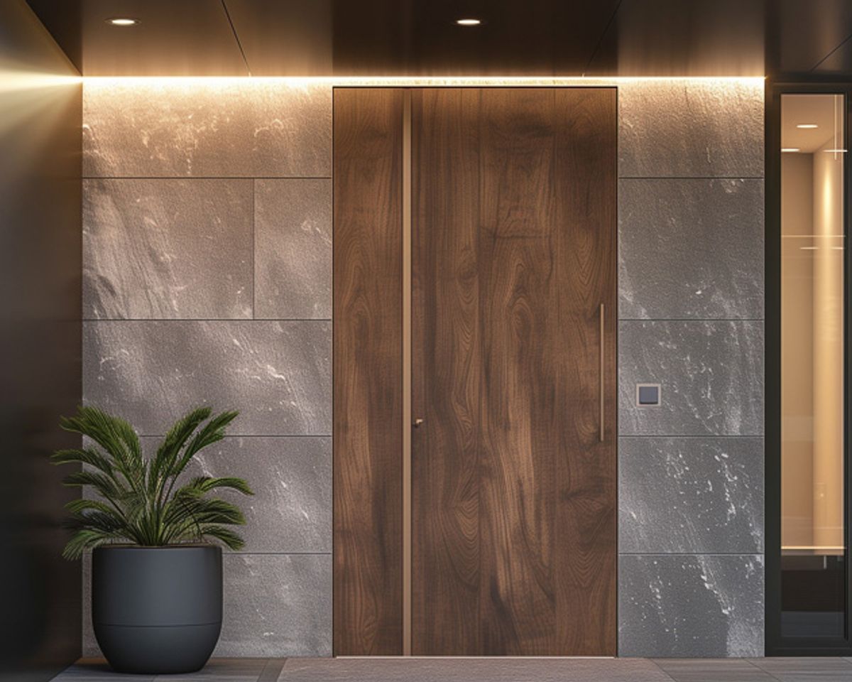 Sleek Entrance Single Door Design with Matte Finish and Modern Swing Style | Livspace