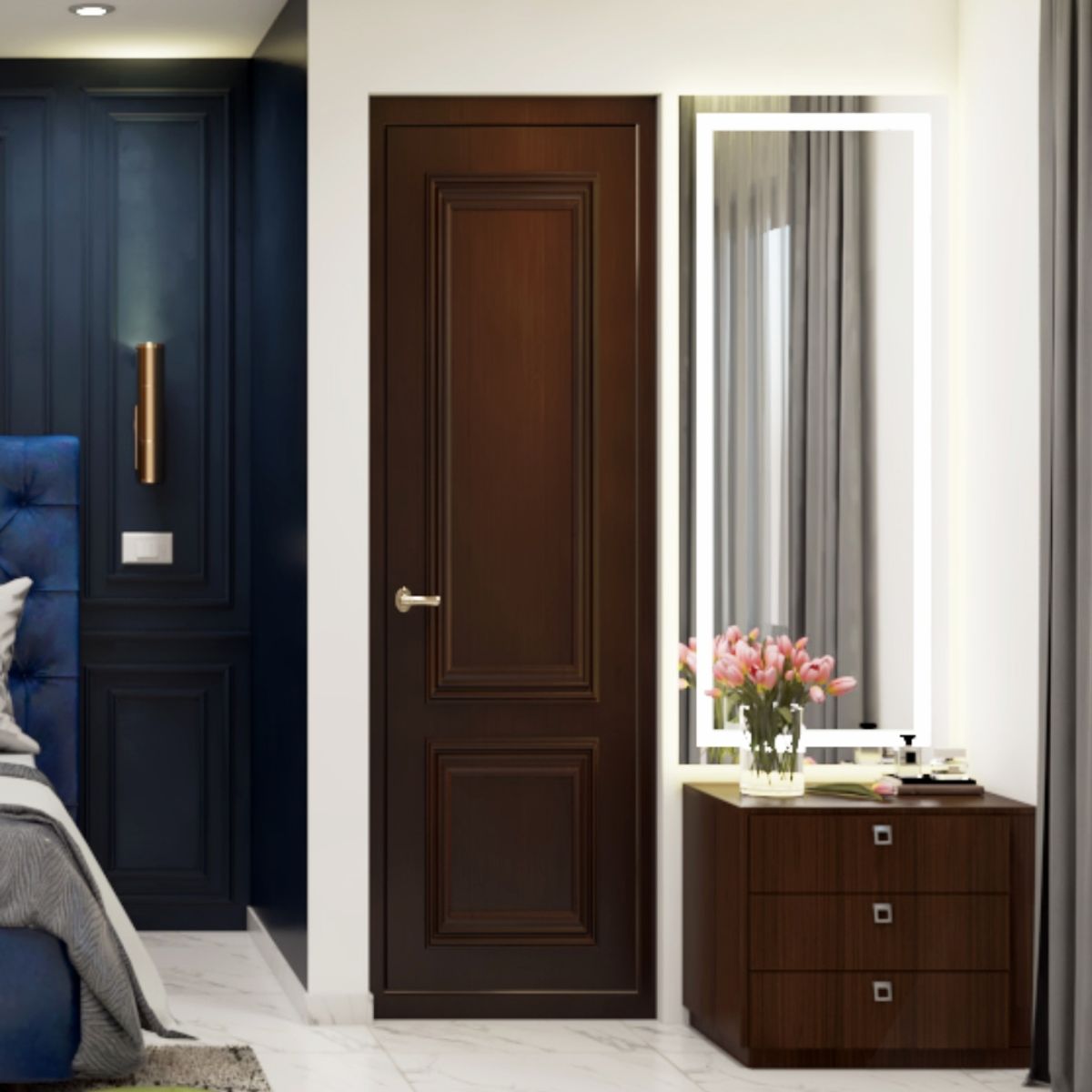 Modern Swing Single Door Design in Matte Finish for Bathroom and ...
