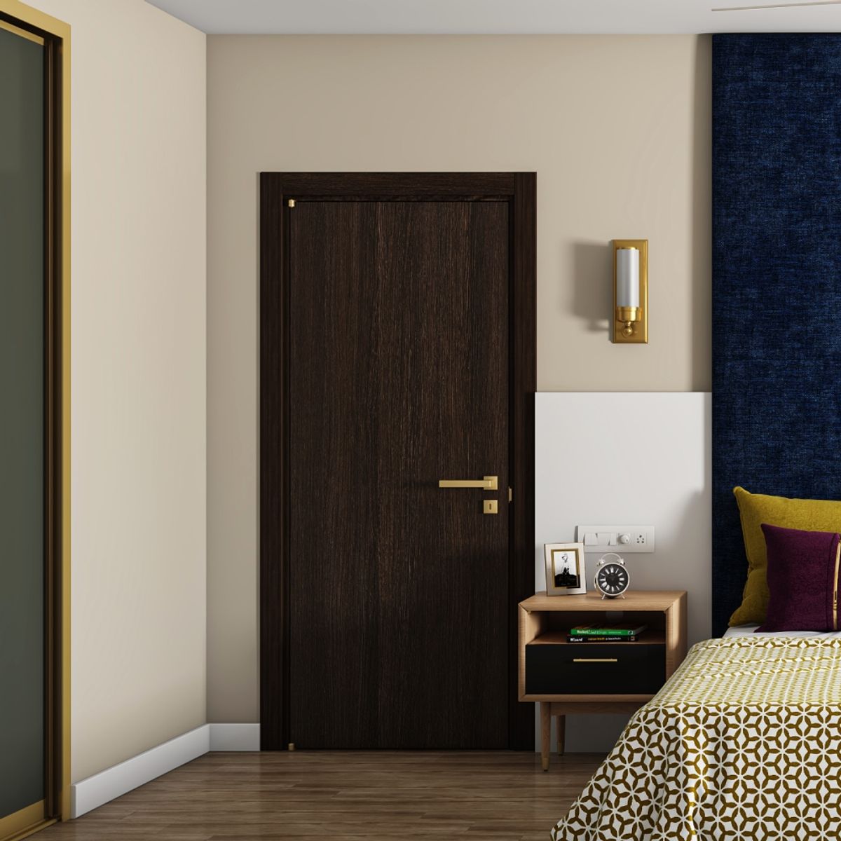 Sleek Matte Finish Modern Swing Single Door Design Ideal for Bedroom ...