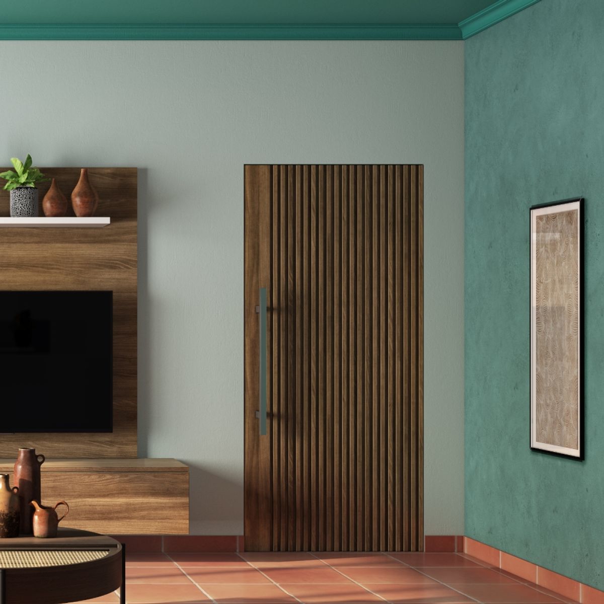 Modern Matte Finish Single Wooden Door Design Ideal for Bedroom Use | Livspace