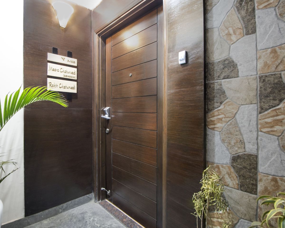 Elegant Suede-Finish Modern Single Door Design for Living Rooms and Foyers | Livspace