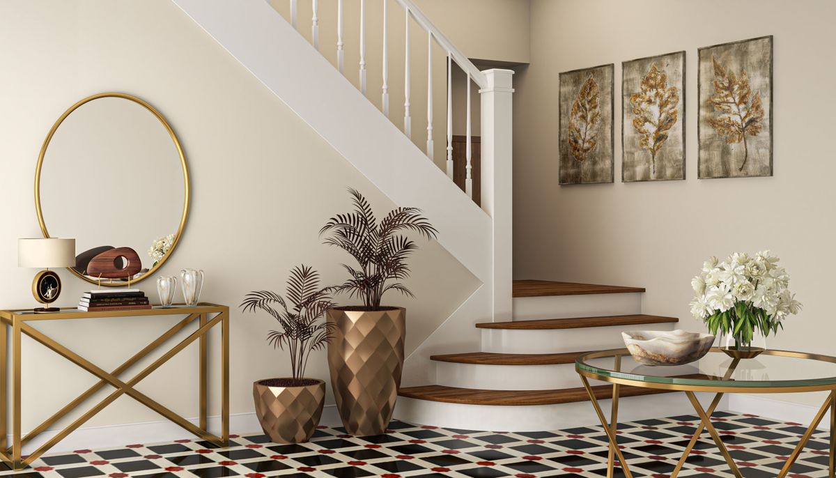 Elegant Wood and Concrete Balustrade Staircase Design in Modern Style ...
