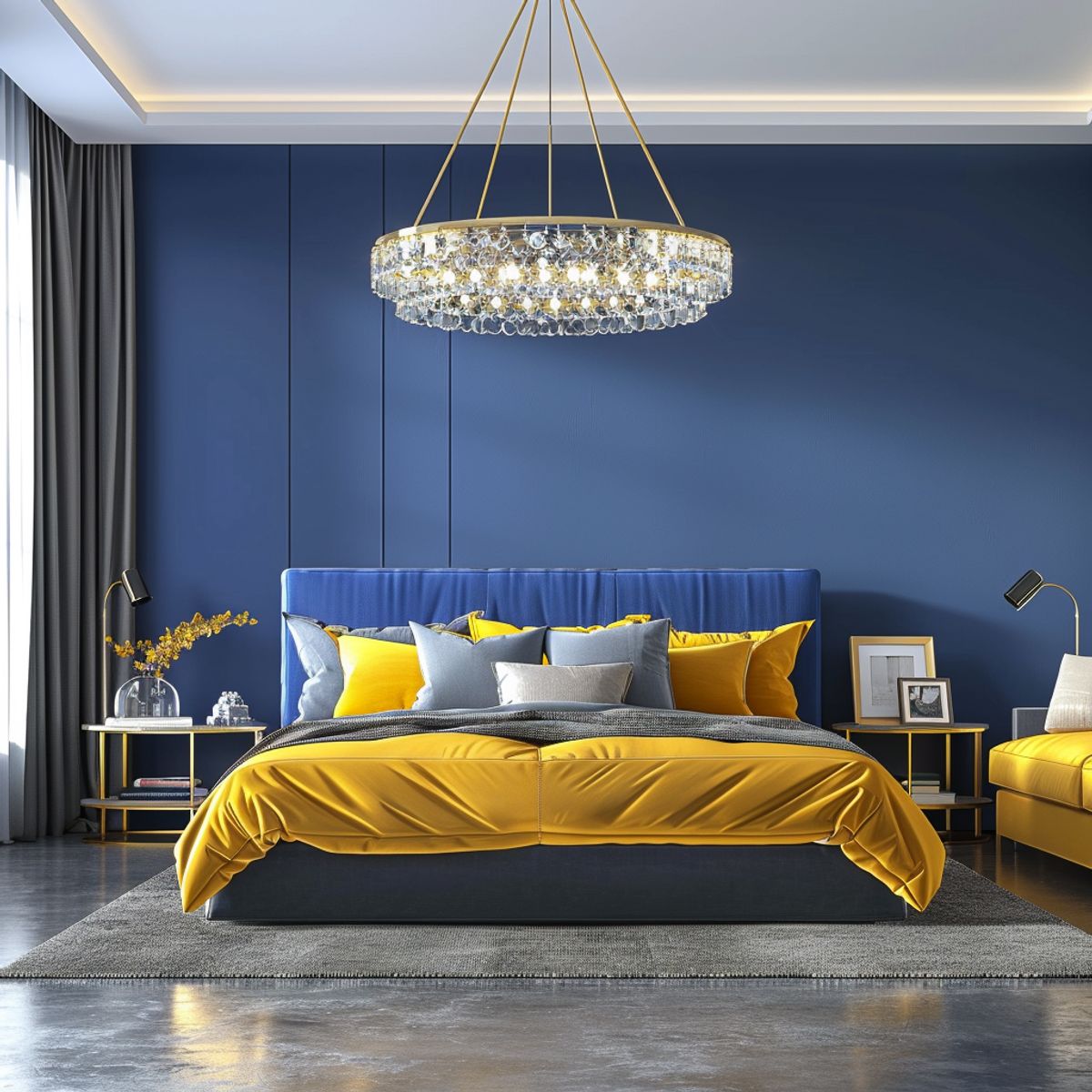 Contemporary Blue Wall Design Featuring Grooves and Elegant Wall ...