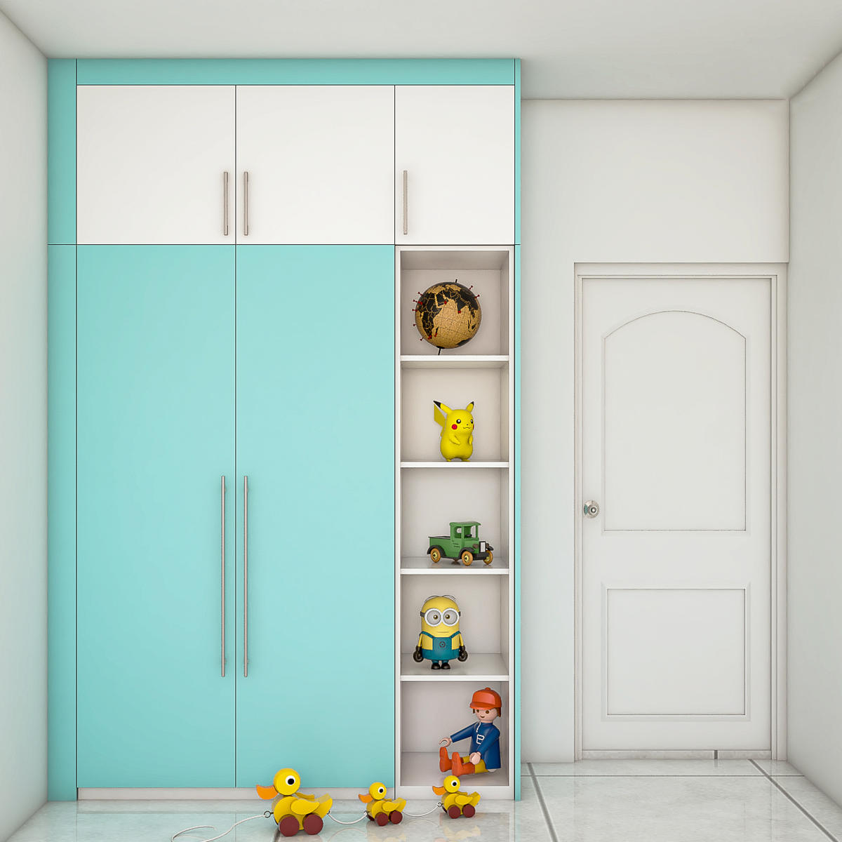 Dual Tone Hinged Modern Cupboard Design With Shelves | Livspace
