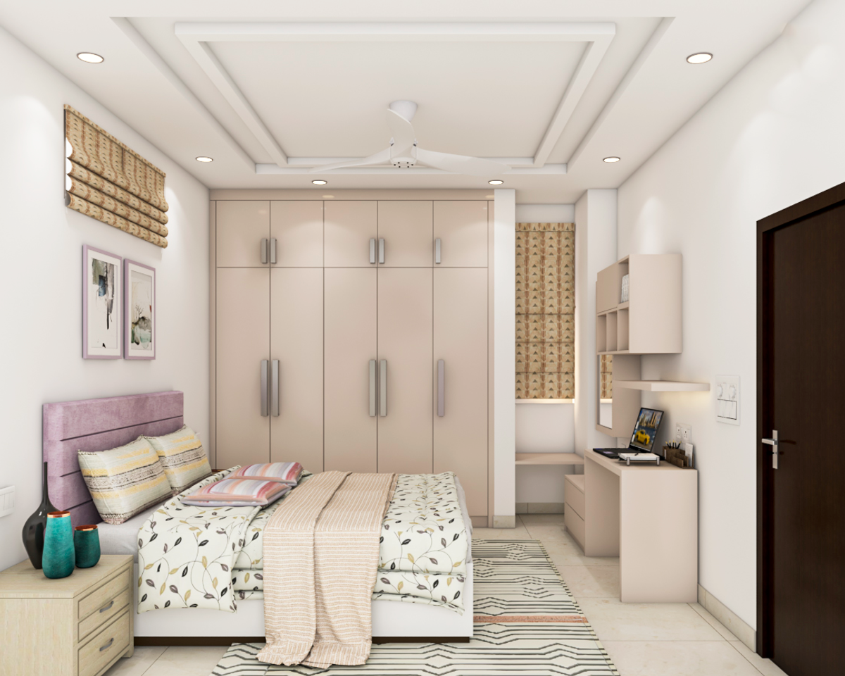 Geometric Ceiling Design With Recessed Lighting | Livspace