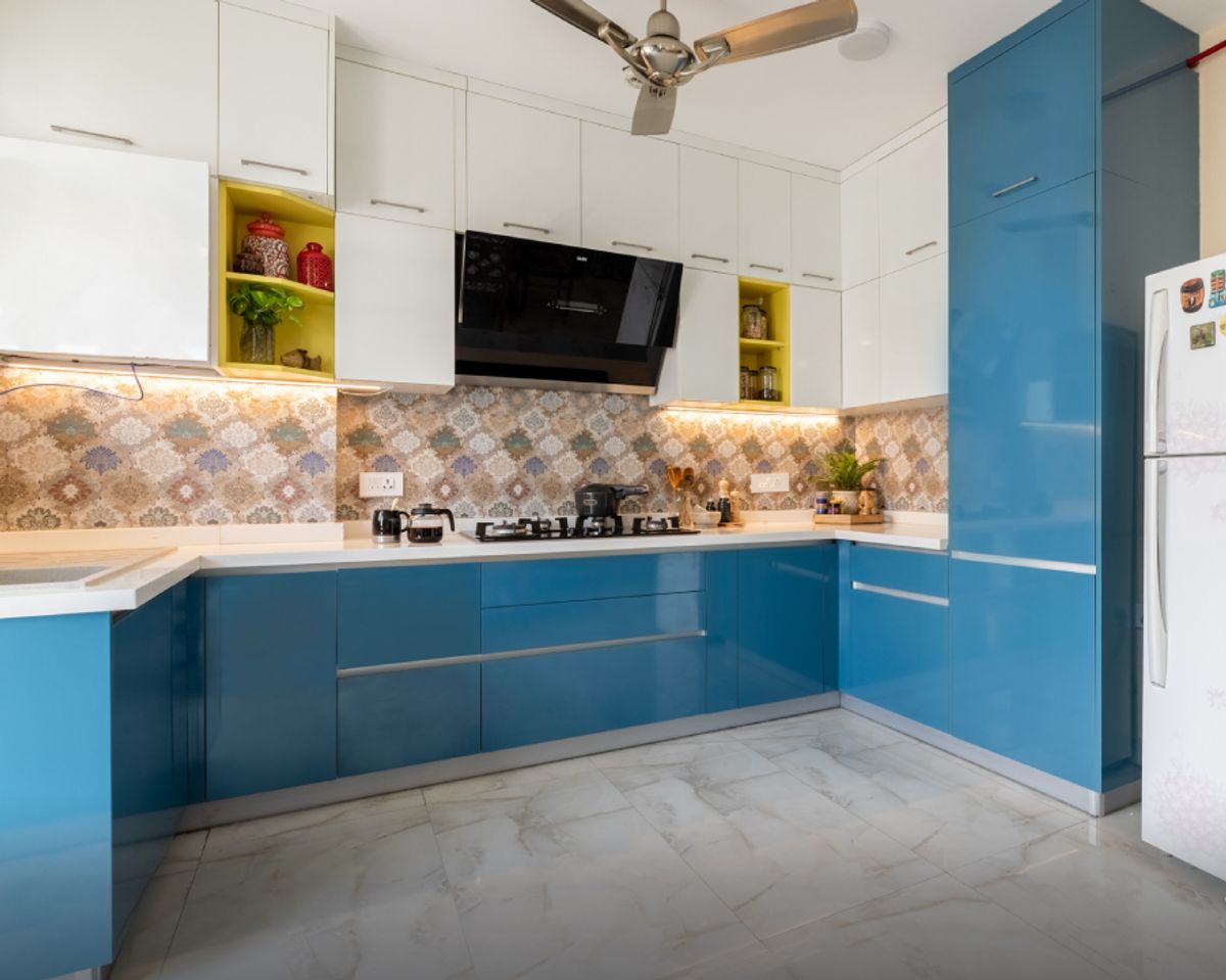 Modular Kitchen Design With Loft Storage | Livspace