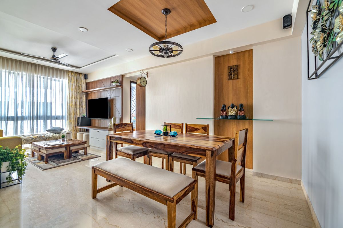 Transitional Square And Rectangle False Ceiling Design With Wood And ...