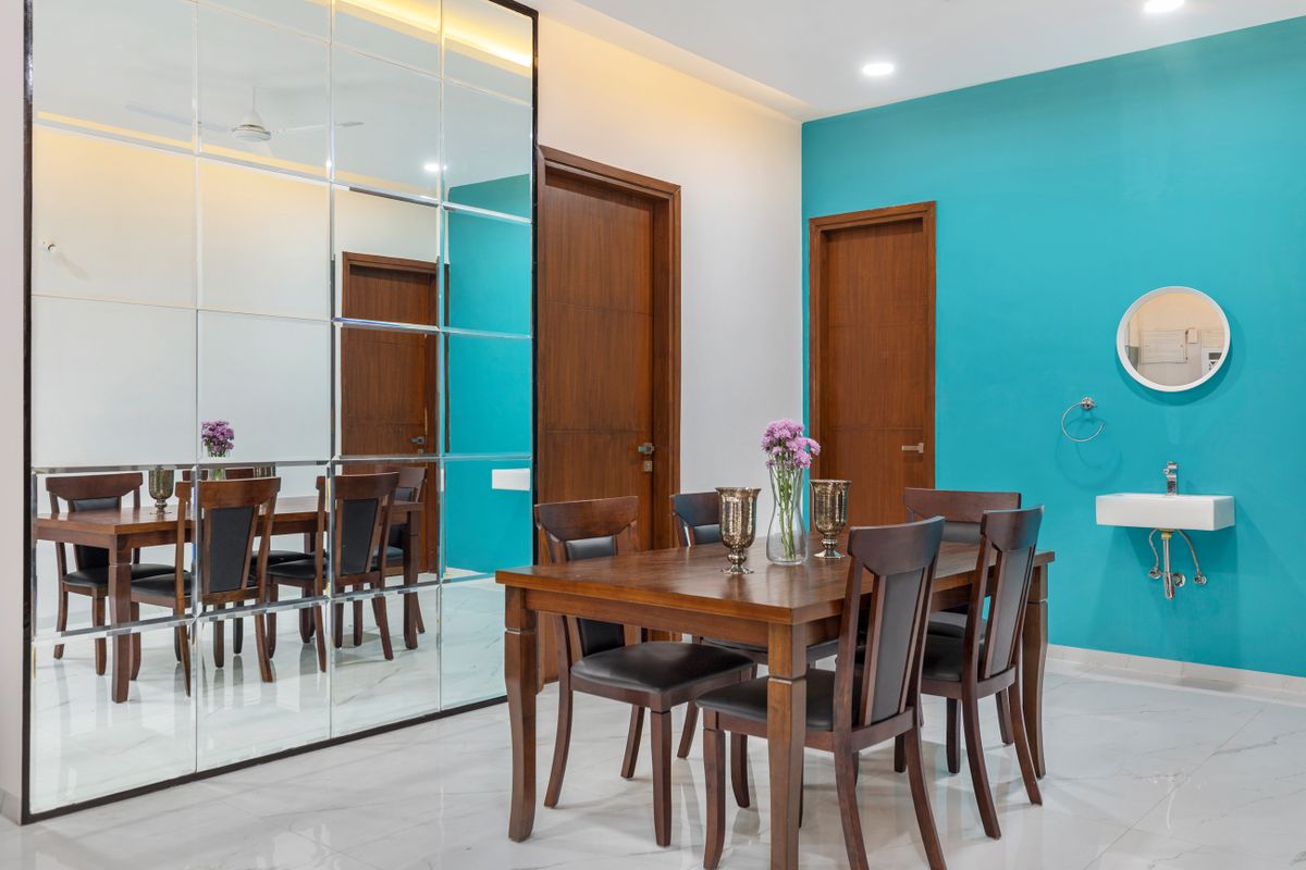 2-BHK Flat Design in Hyderabad with Contemporary Aesthetics and Open ...