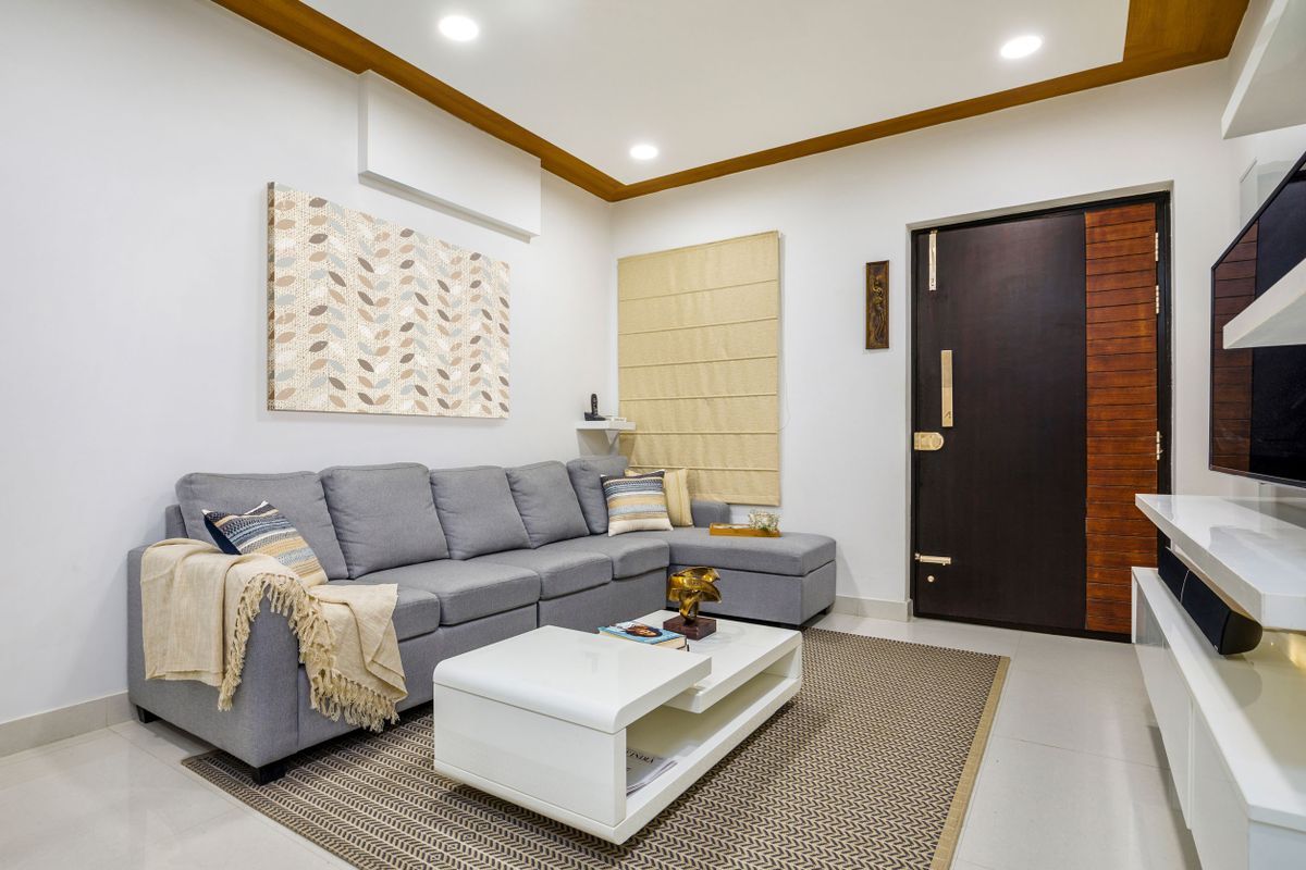 Contemporary 2-BHK Flat Design in Hyderabad with Master Bedroom and ...