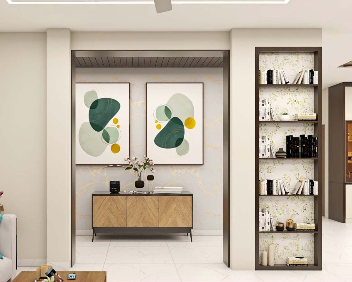 Compact Foyer Design With Console Table | Livspace