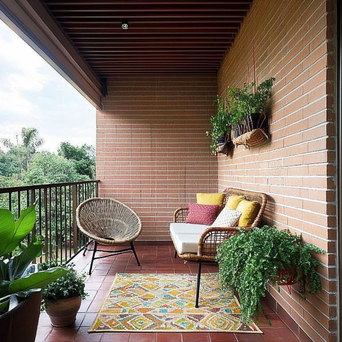 Eco-Friendly Tropical Balcony Design with Sustainable Furniture and ...