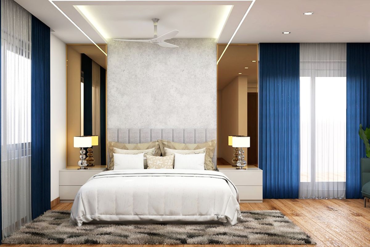 Rectangular Gypsum Contemporary False Ceiling Design with Cove, Spot ...