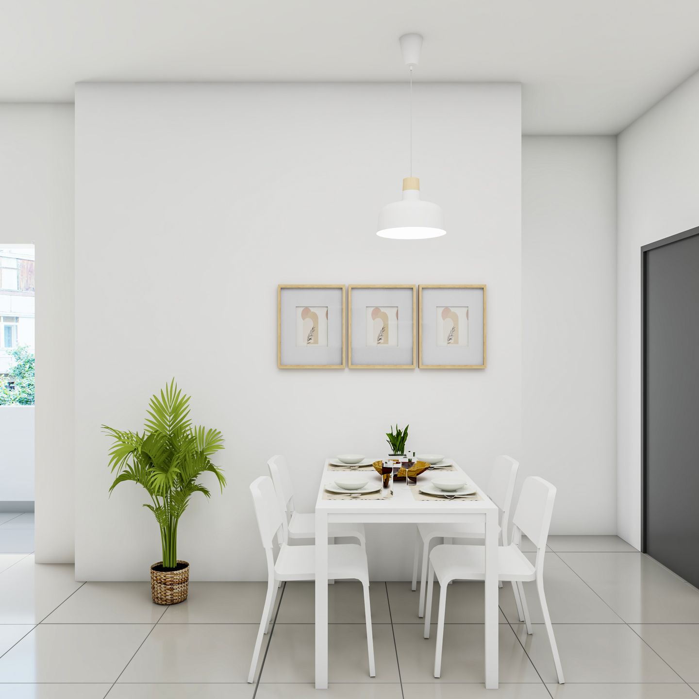 Minimalistic Dining Room Designed For Compact Space | Livspaces