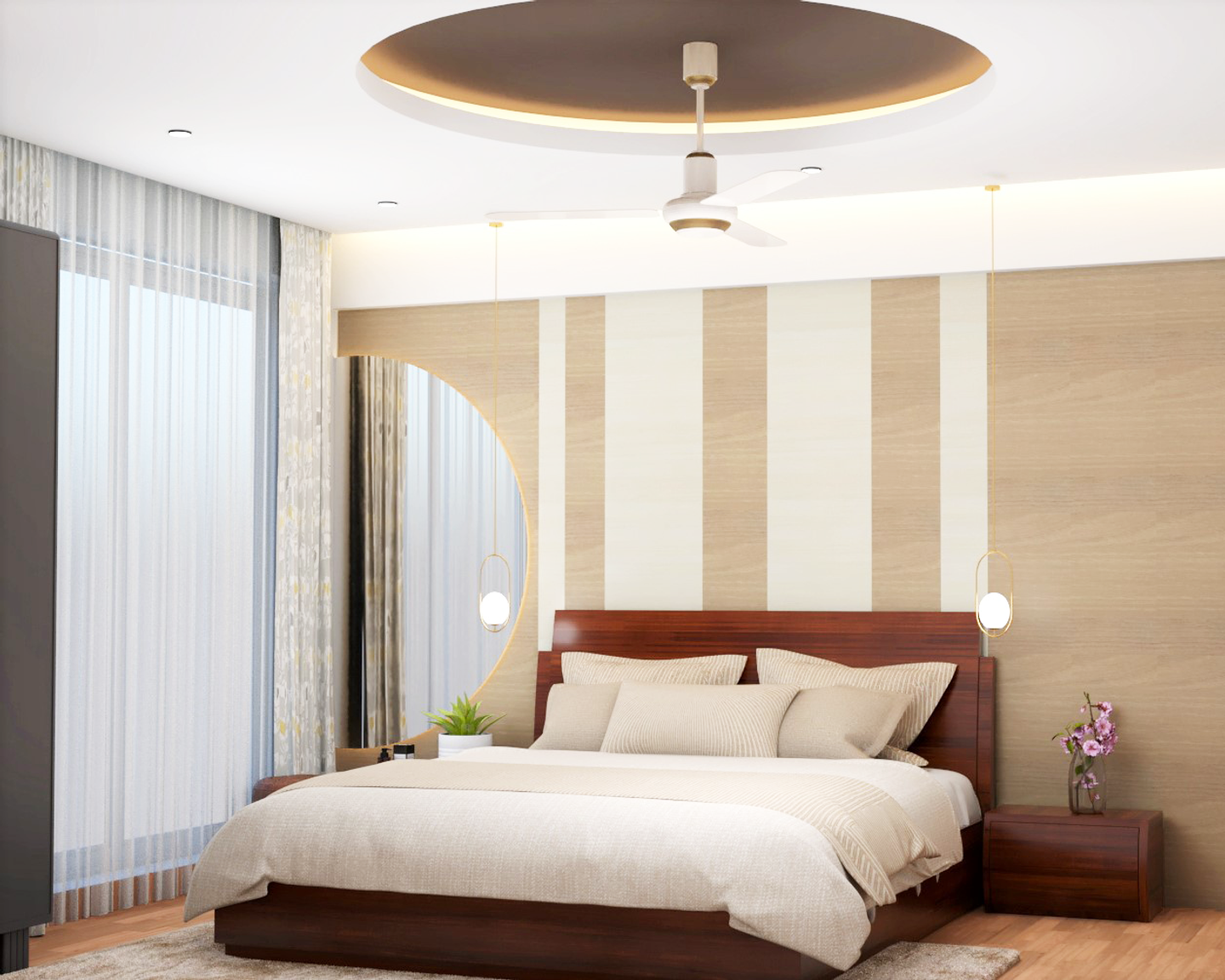 Modern Round False Ceiling Design | Livspace