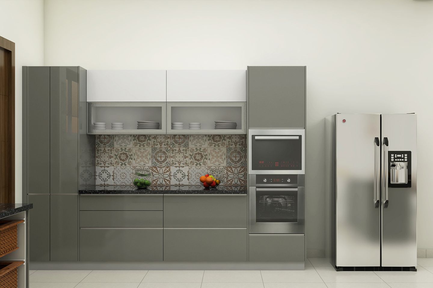 Elegant Convenient Modern Theme Spacious Kitchen Design | Livspace