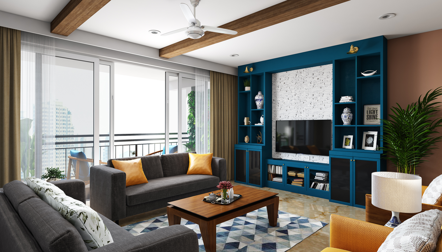 Contemporary Compact Living Room | Livspace