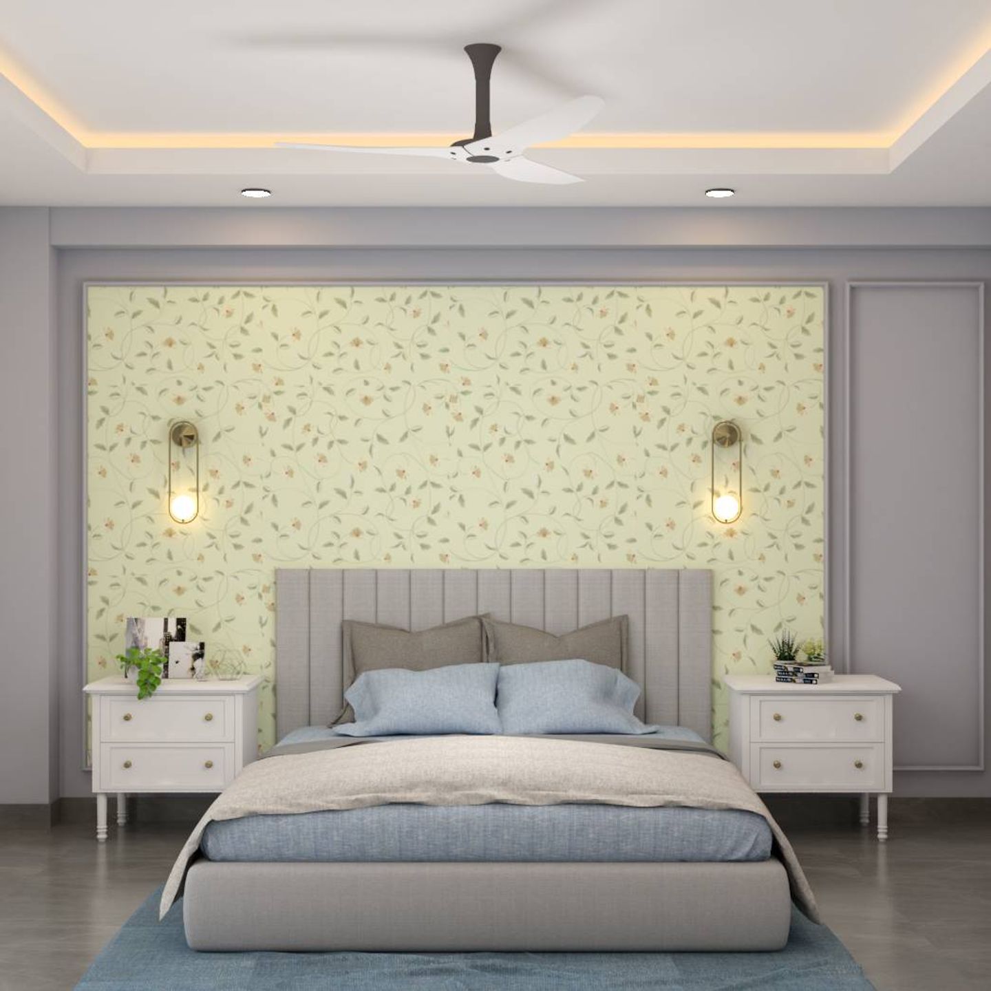 Modern Guest Bedroom Styled With White Interiors | Livspace