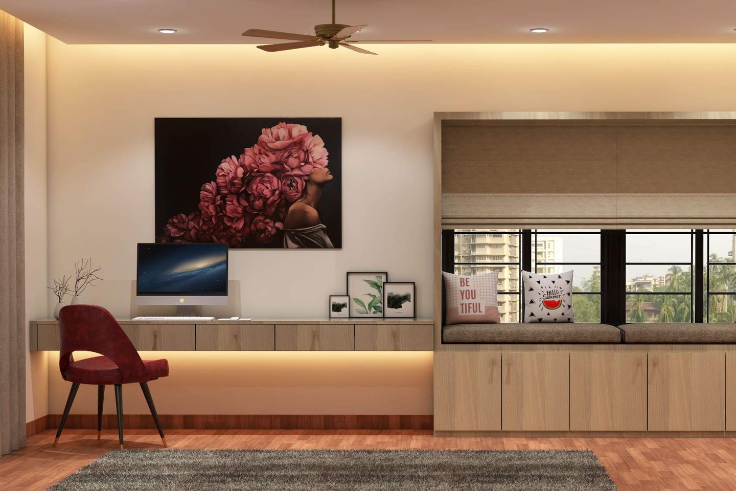 Convenient Contemporary Styled Spacious Home Office Design | Livspace