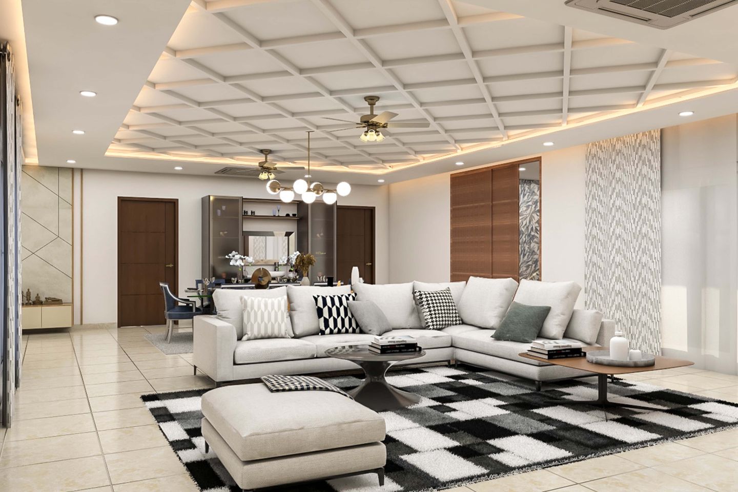 White Finish False Ceiling Design | Livspace