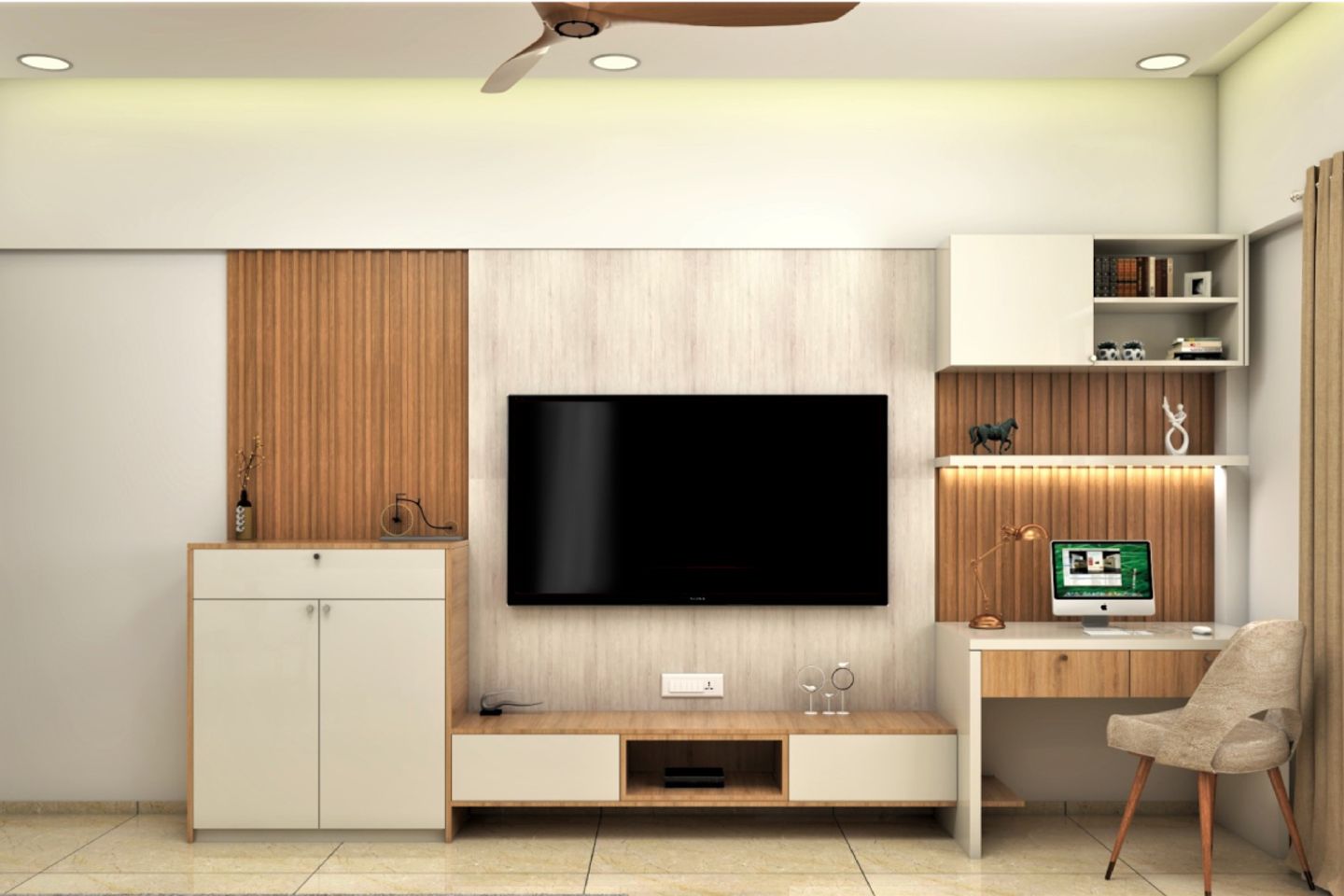 Modern TV Unit Design With Storage Unit | Livspace