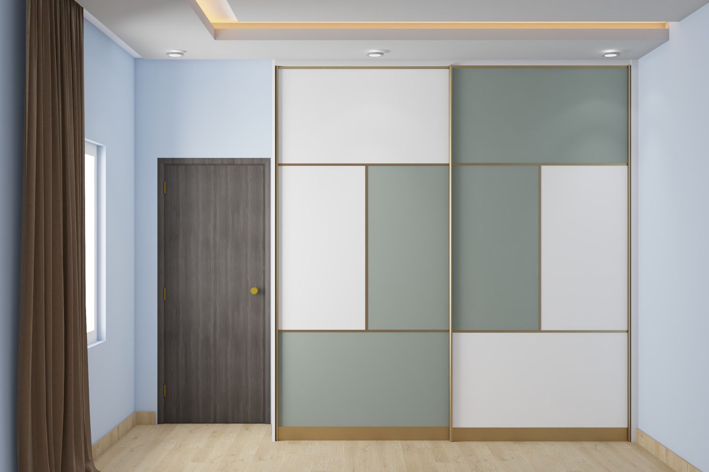Multicoloured Full-Length Wardrobe Design | Livspace