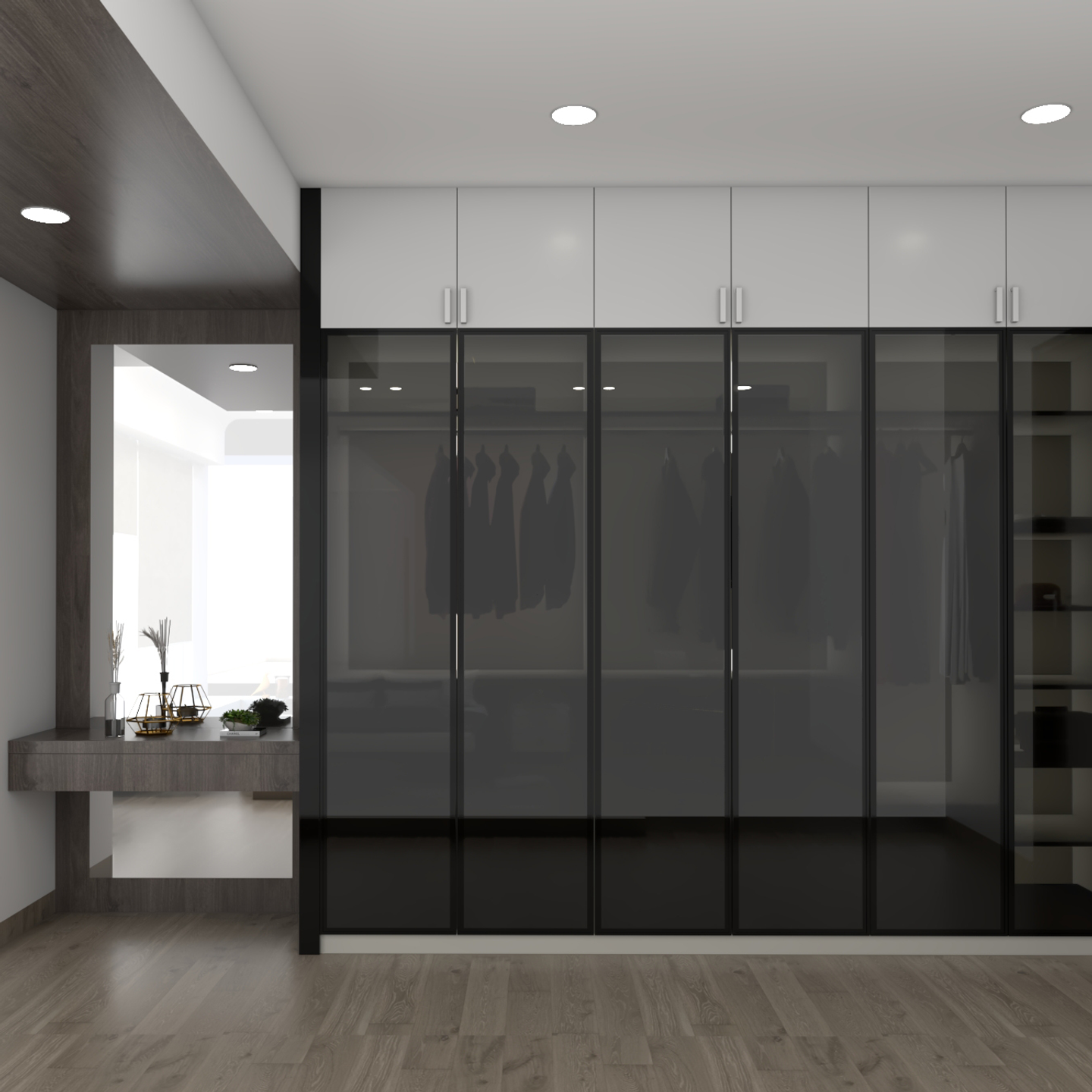 Modern Spacious Wardrobe Design Idea With Loft | Livspace