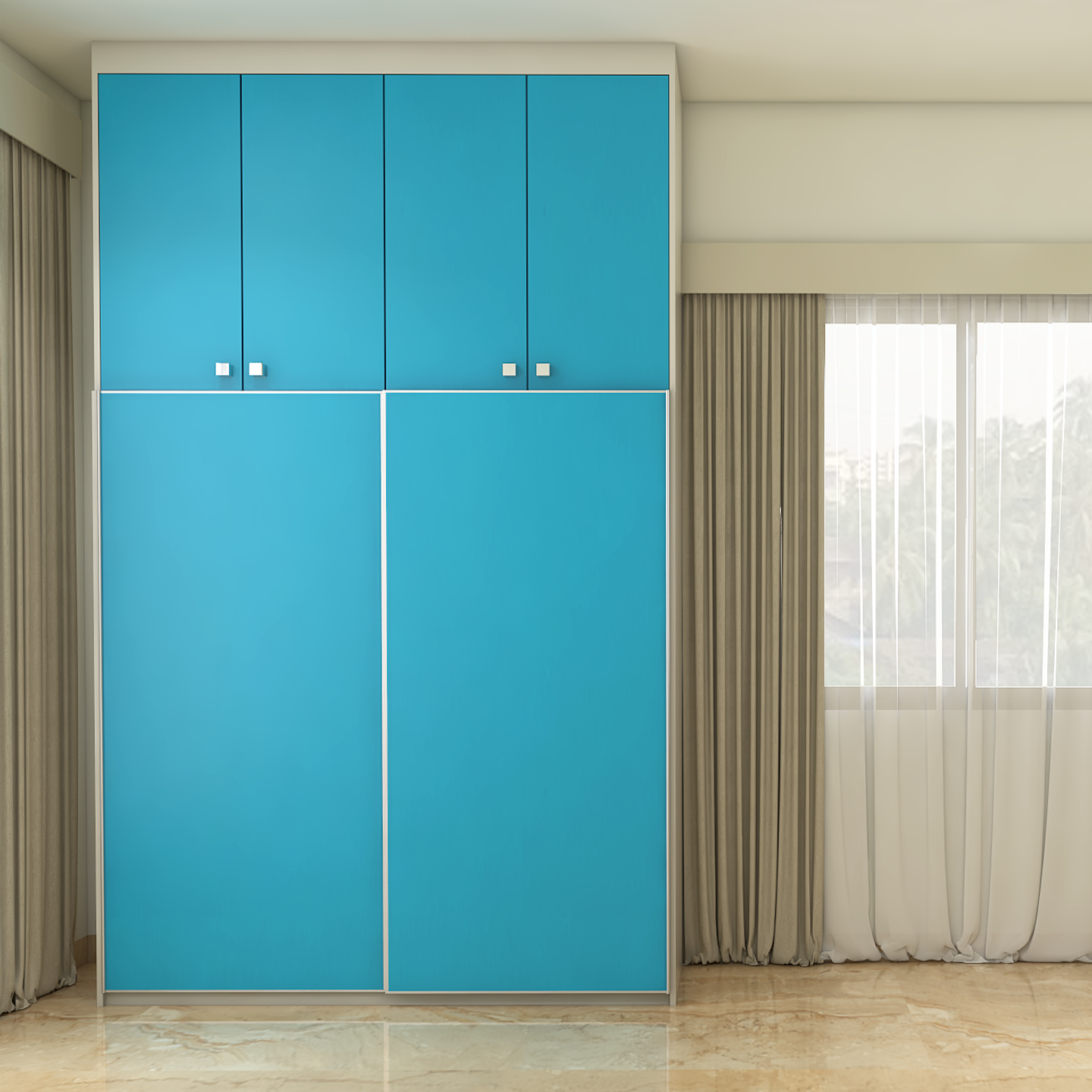 Convenient Modern Styled Compact Sized Wardrobe Design| Livspace