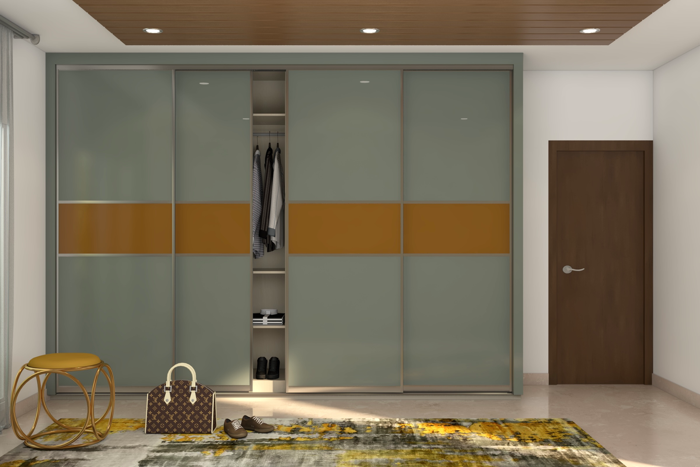 Grey and Brown Contemporary Wardrobe Design | Livspace