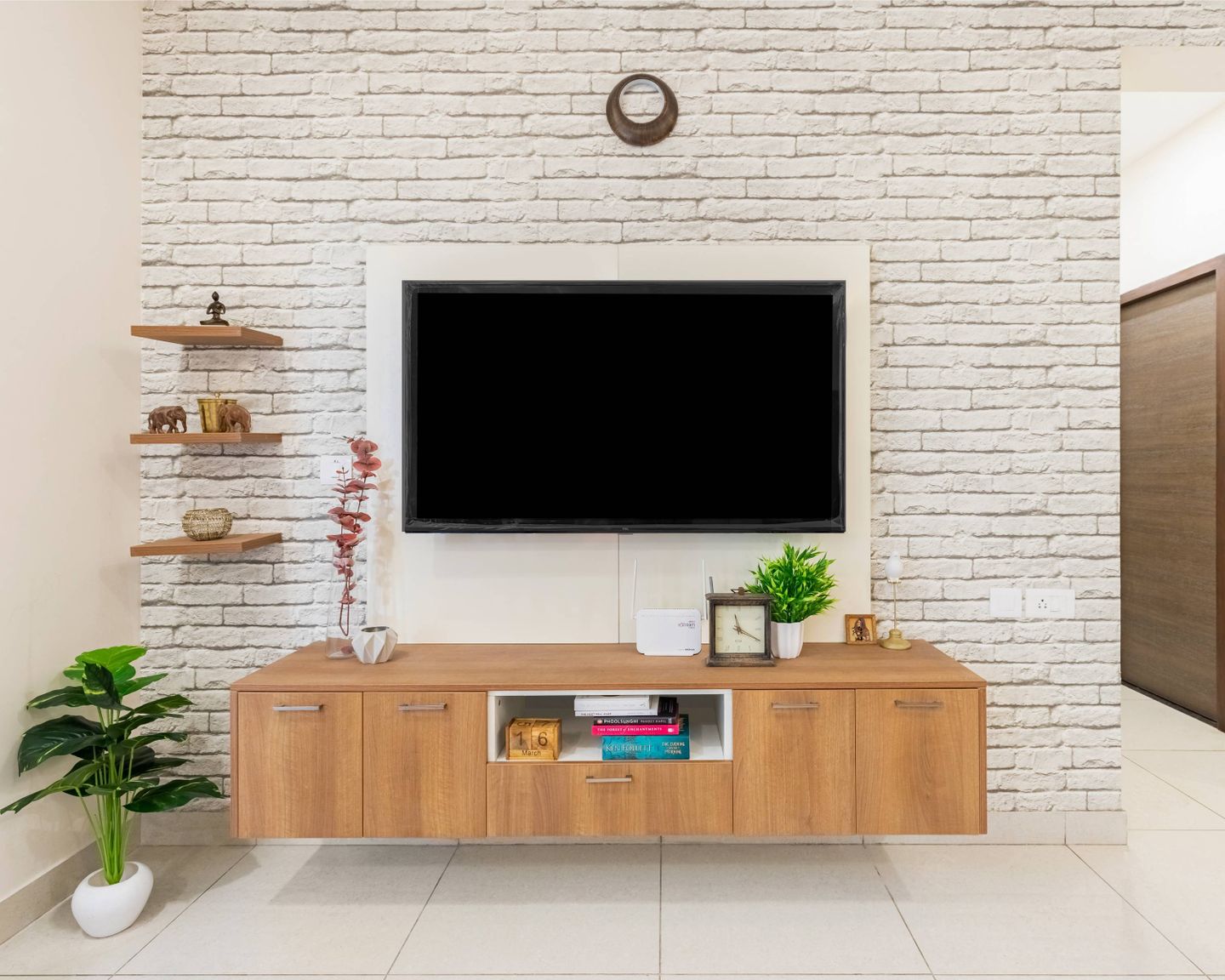 TV Cabinet With A Wooden Laminate Finish | Livspace
