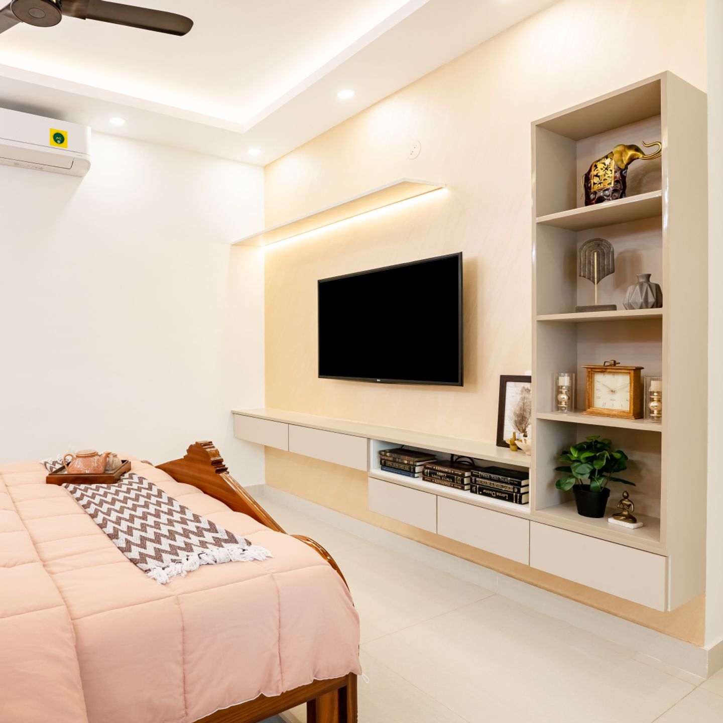 Spacious TV Cabinet Design With Contemporary Interiors | Livspace