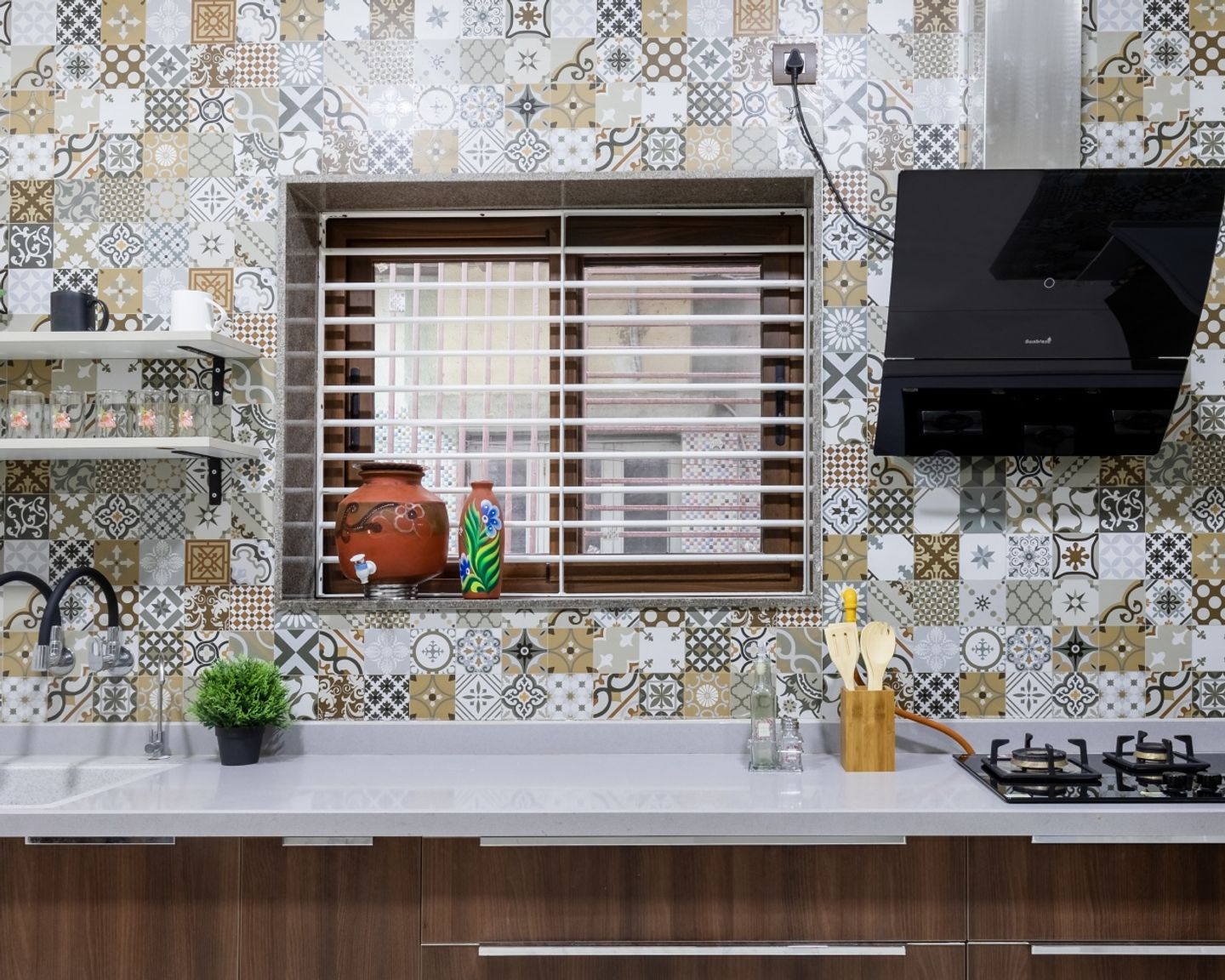 Compact UPVC Window Design With Grills | Livspace