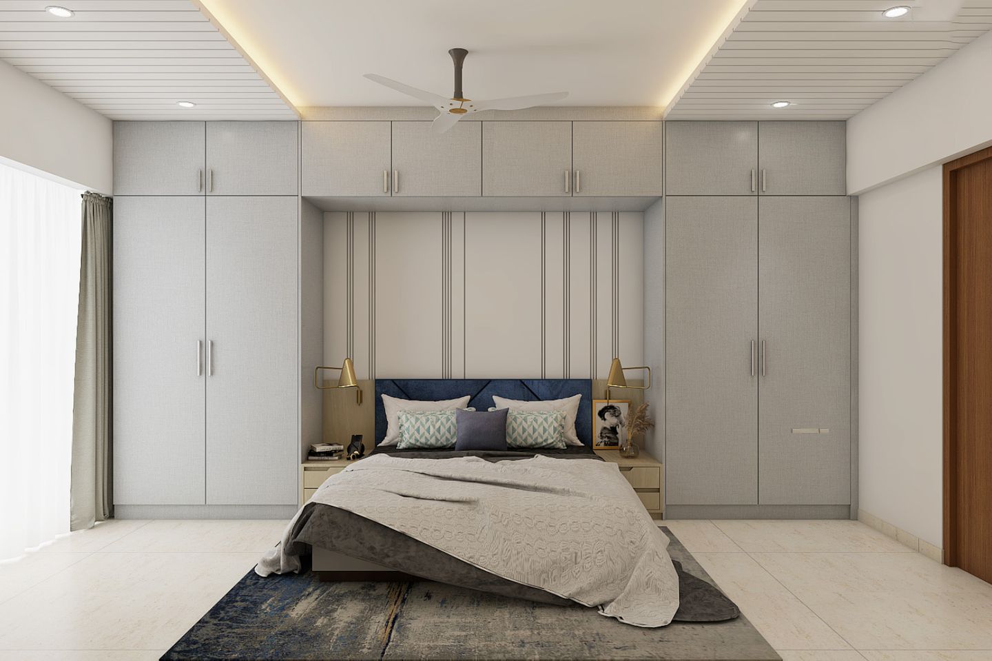 Modern Rectangular False Ceiling Design with Parallel Panels | Livspace