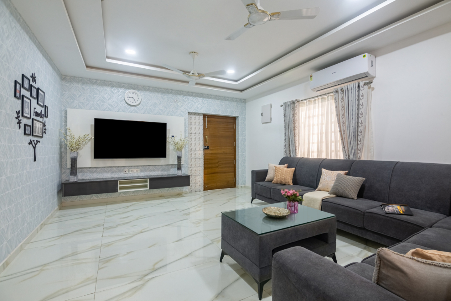 Modern Double Layer Peripheral False Ceiling | Livspace