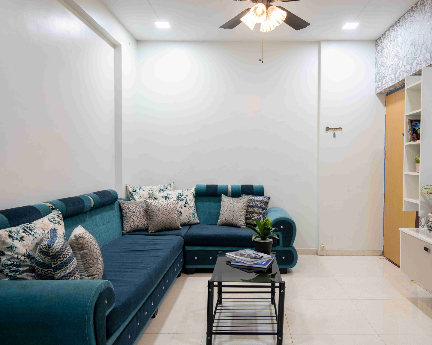 Light-Coloured Flooring Design With A Glossy Finish | Livspace